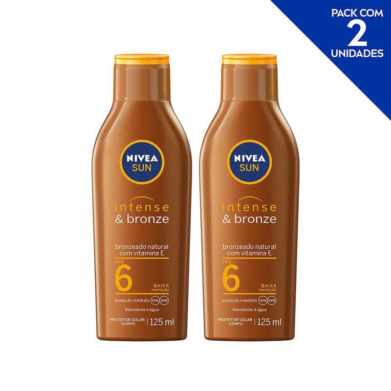 NIVEA SUN Loção Bronzeadora Intense & Bronze FPS6 125ml - 2 unidades ...