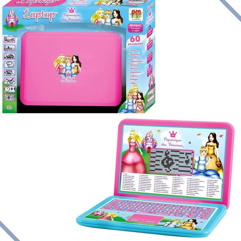 Notebook Laptop Infantil 60 Funções Computador Didático - Dm Toys ...