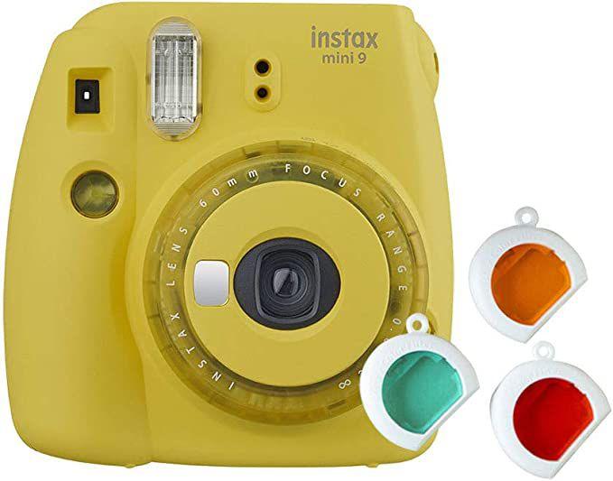 Nova Câmera Instantânea Fujifilm Instax Mini 9 Clear Yellow Amarela ...