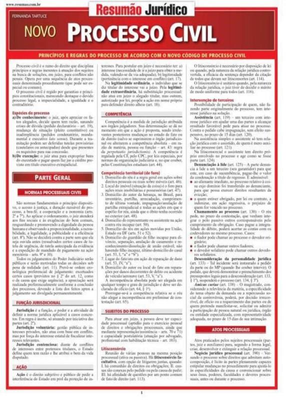 Novo Processo Civil - Resumão Jurídico - Livros de Direito Processual ...