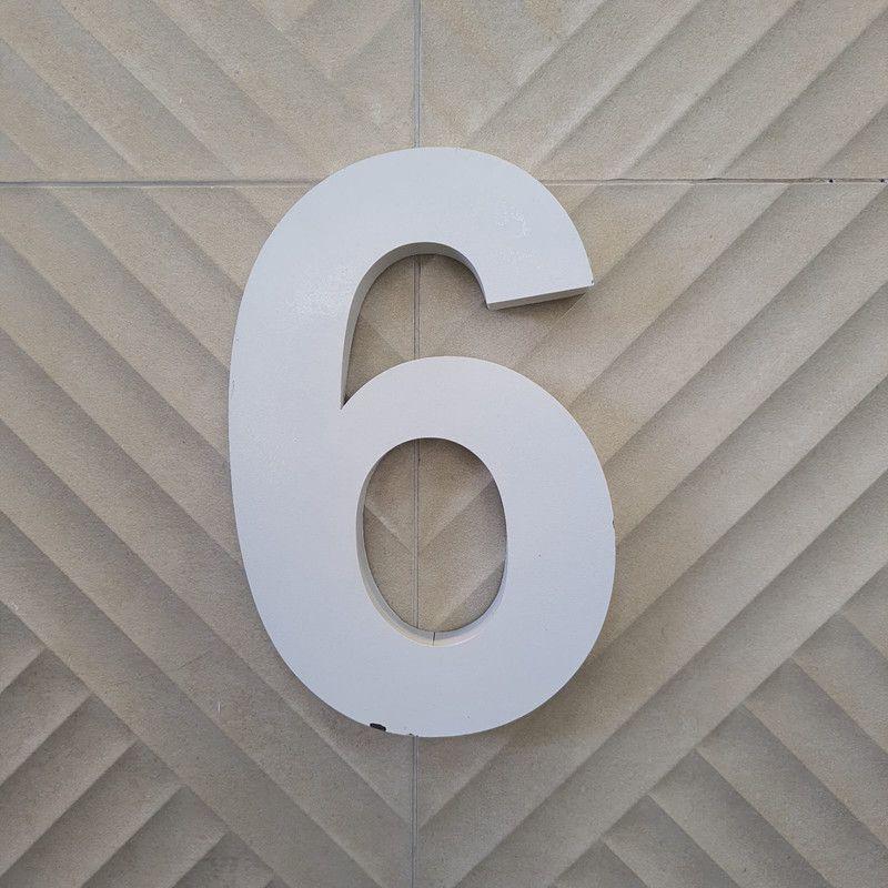 Número 6 de Aço Inox Branco Fosco 3d Caixa Alta 20 cm - INOVE MIX ...
