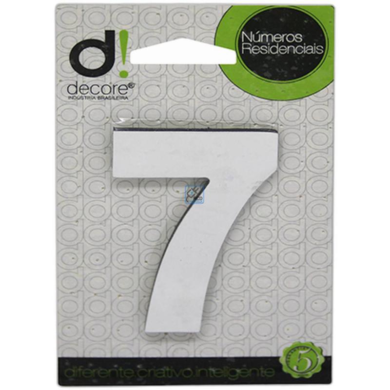 Numero Aluminio Espelhado Apto 7 Decore 7cm - Letras e Números ...