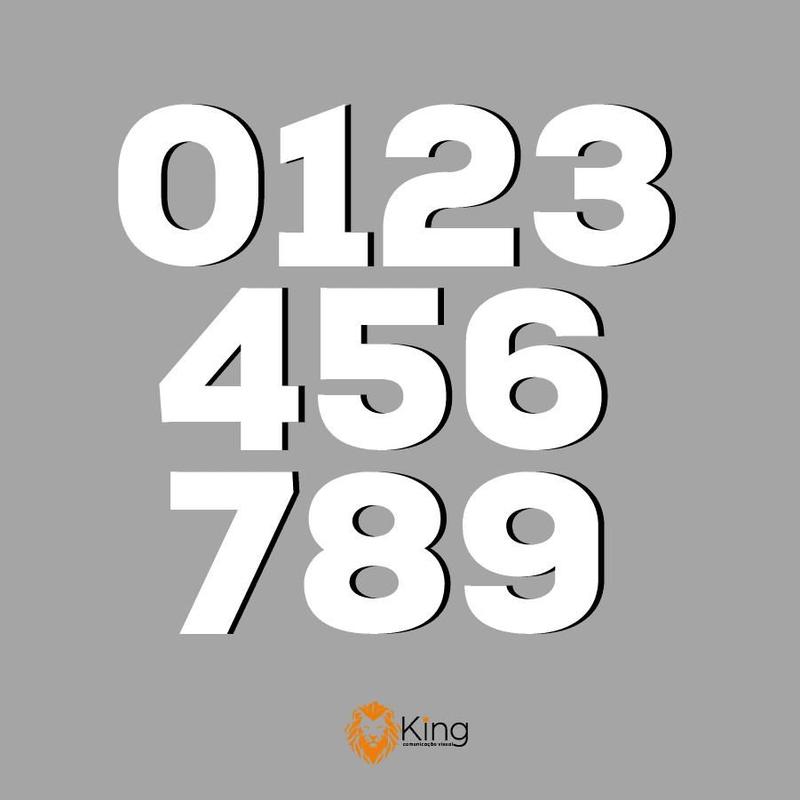Número Residencial cor Branco - ACM - 12 cm - KING - Letras e Números ...