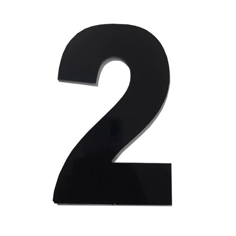 Número Residencial em Alumínio Preto N. 2 - 185mm Numeral - Letras e ...