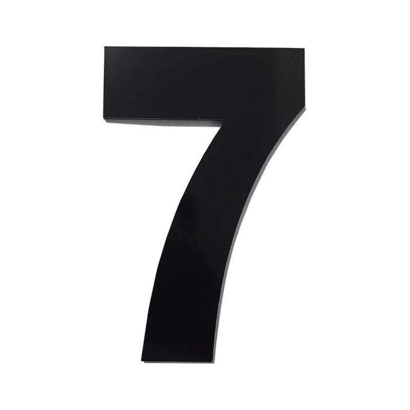 Número Residencial em Alumínio Preto N. 7 - 185mm Numeral - Letras e ...