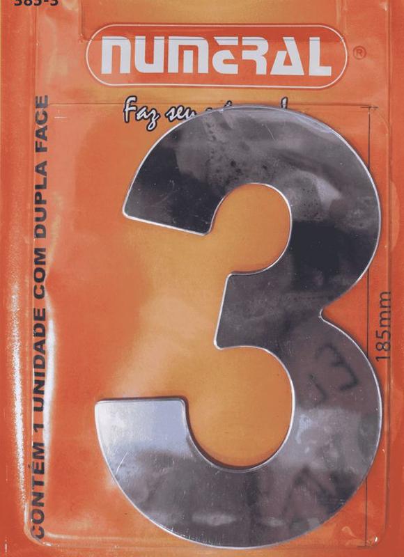 Número Residencial Numeral N.3 12,5cm - Letras e Números Residenciais ...