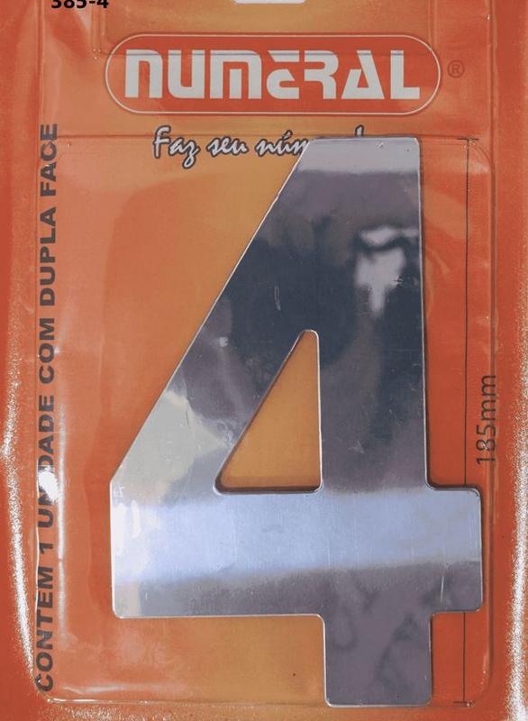 Número Residencial Numeral N.4 60mm - Letras e Números Residenciais ...