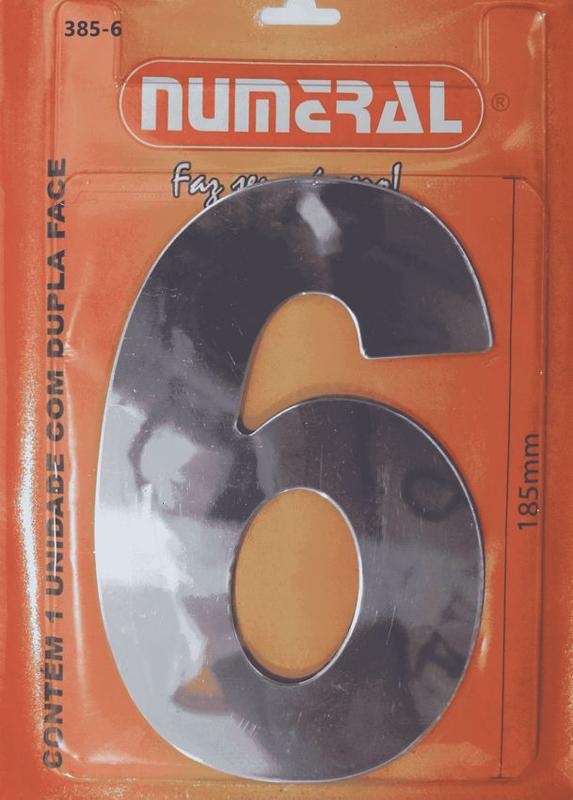 Número Residencial Numeral N.6 12,5cm - Letras e Números Residenciais ...