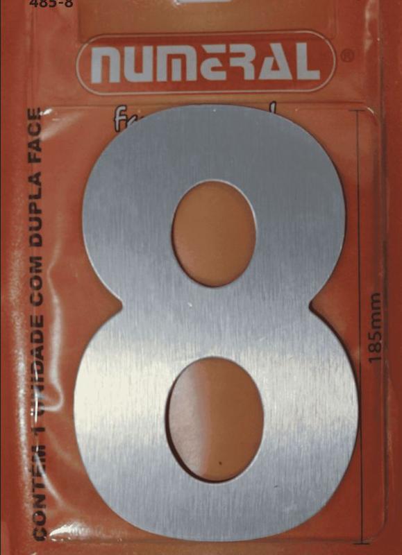 Número Residencial Numeral N.8 12,5cm - Letras e Números Residenciais ...