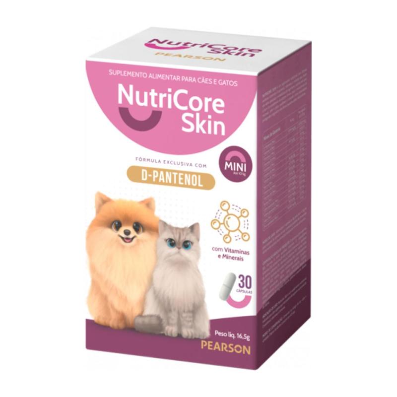 Nutricore Skin Mini 30 Cáps Suplemento Alimentar Cães Gatos - Pearson ...