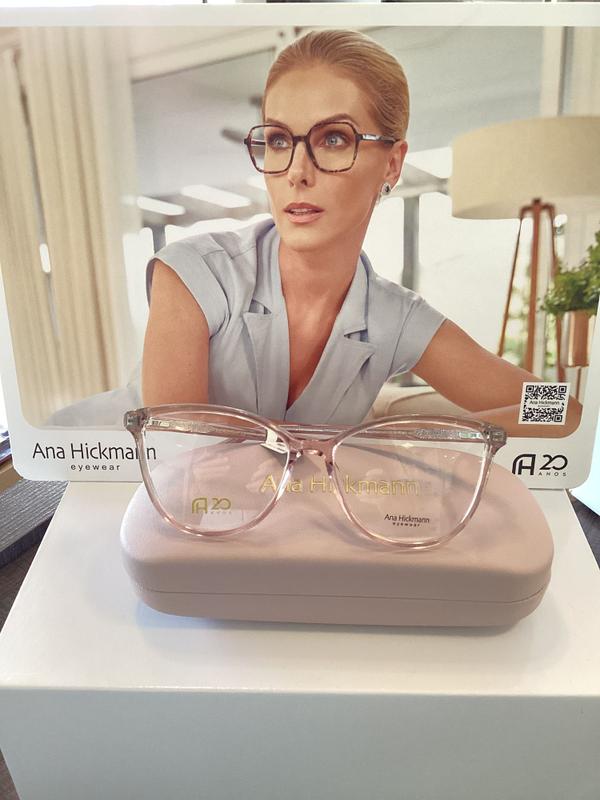 Óculos armação Ana Hickmann 60021 T01 rose e quadrada - Ana Hickmann ...