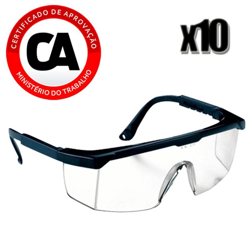 Oculos De Seguranca Incolor Rio De Janeiro Kit 10 Peças - POLI-FER ...