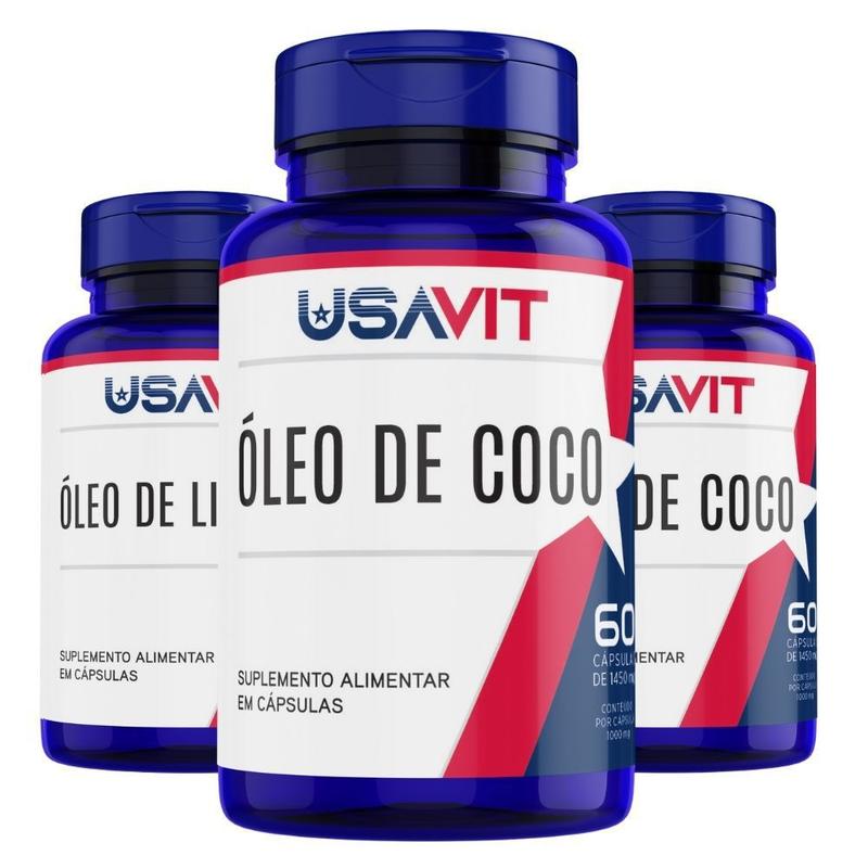Óleo de Coco em cápsulas - 1000mg -180 cáps - Usavit - Nutrigenes ...