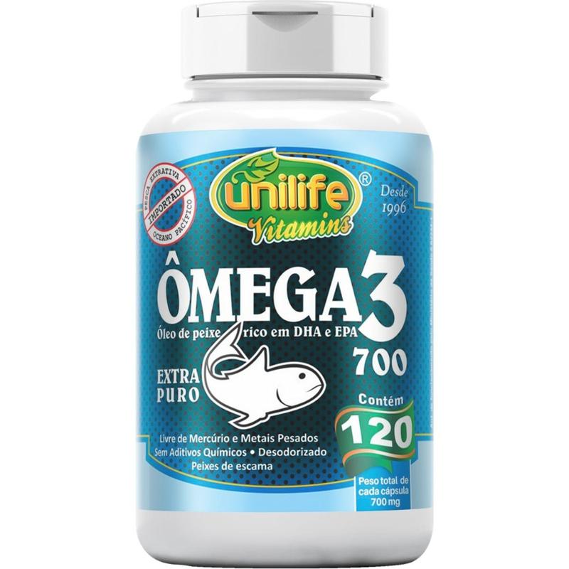 Óleo de Peixe Ômega 3 700mg de DHA / EPA 120 Cáps - Unilife - Ômega 3 / Óleo de Peixe - Magazine ...