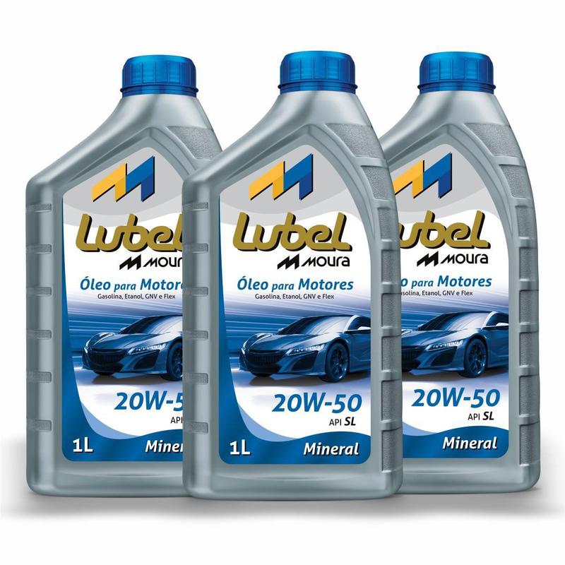 Óleo Para Motores 20W-50 API SL Mineral Lubel 1 Litro - 3 Unidades ...