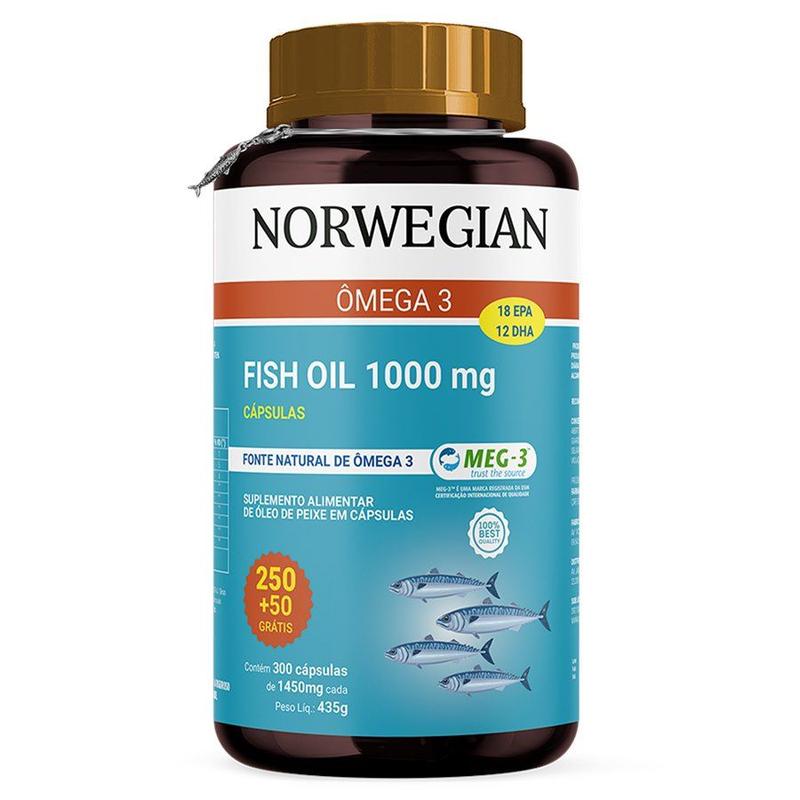 Ômega 3 1000 Mg Norwegian 250+50 Cápsulas Sidney Oliveira - Ômega 3 ...