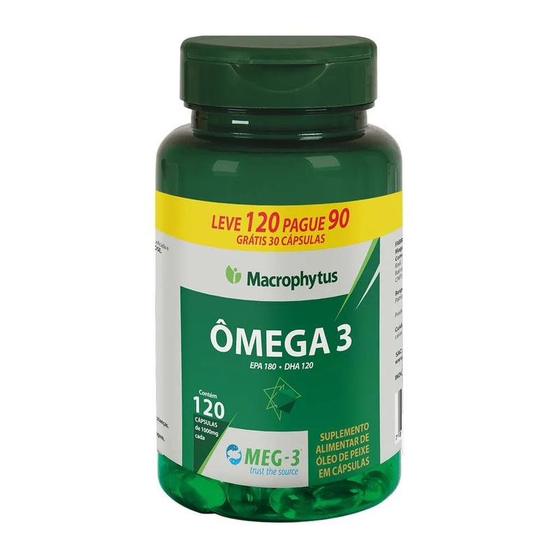 Ômega 3 1000mg Macrophytus 120 Capsulas - Leve 120 caps, Pague 90 caps ...