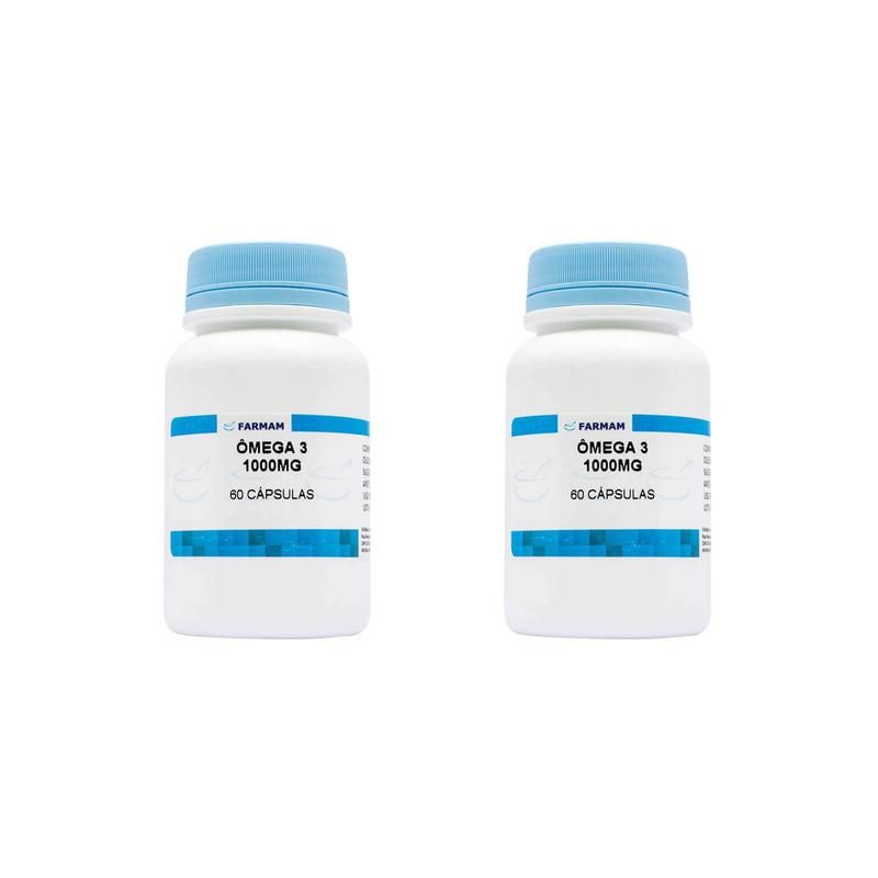 Omega 3 1G 60 Cápsulas 2 Frascos - Farmam - Ômega 3 / Óleo de Peixe ...