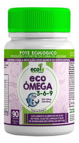 Omega 3 6 9 90 Cápsulas Pote Sustentável Ecológico - Ecovit - Ômega 3 ...