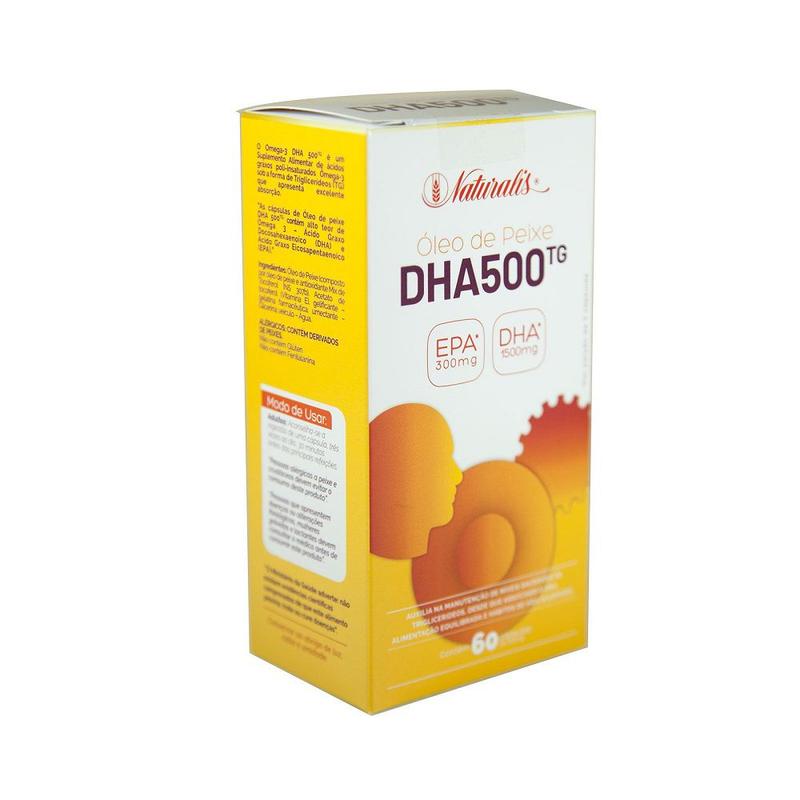 Omega-3 DHA 500 Naturalis 60 Cápsulas - Ômega 3 / Óleo de Peixe ...