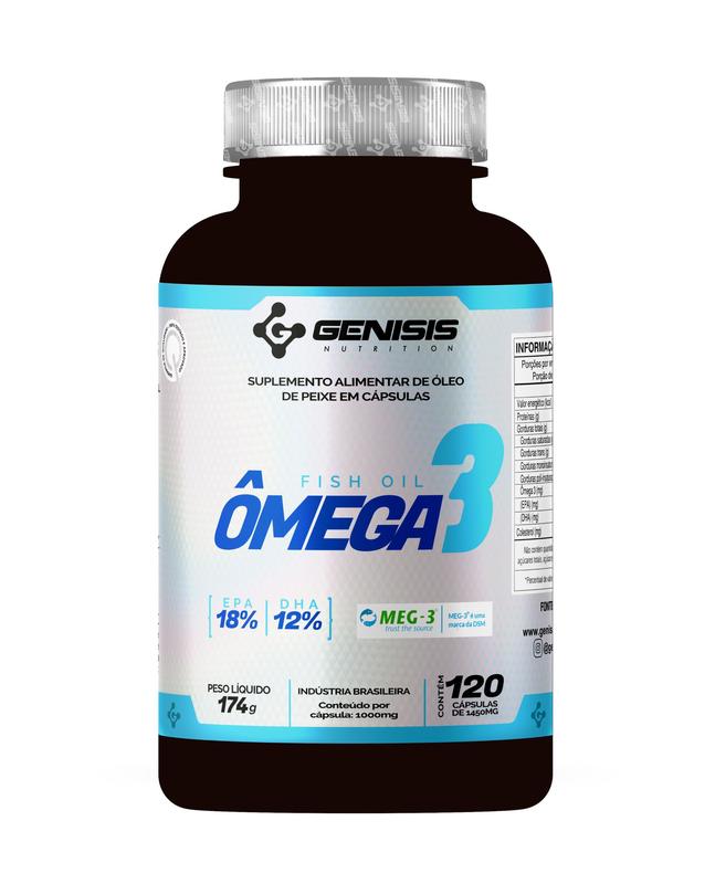 Ômega 3 fish oil - 120 cápsulas - GENISIS NUTRITION - Ômega 3 / Óleo de ...