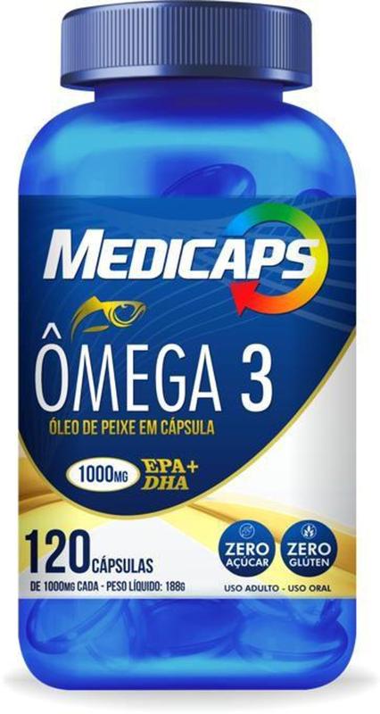 Omega 3 óleo de peixe 1000mg 120 CP - Medicaps - Ômega 3 / Óleo de Peixe - Magazine Luiza