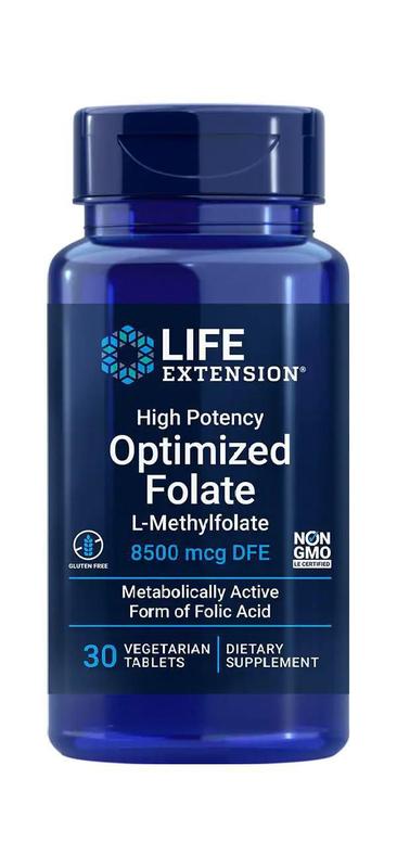 Optimized Folate 8500Mcg 30Tab Life Extension L-Methylfolate ...
