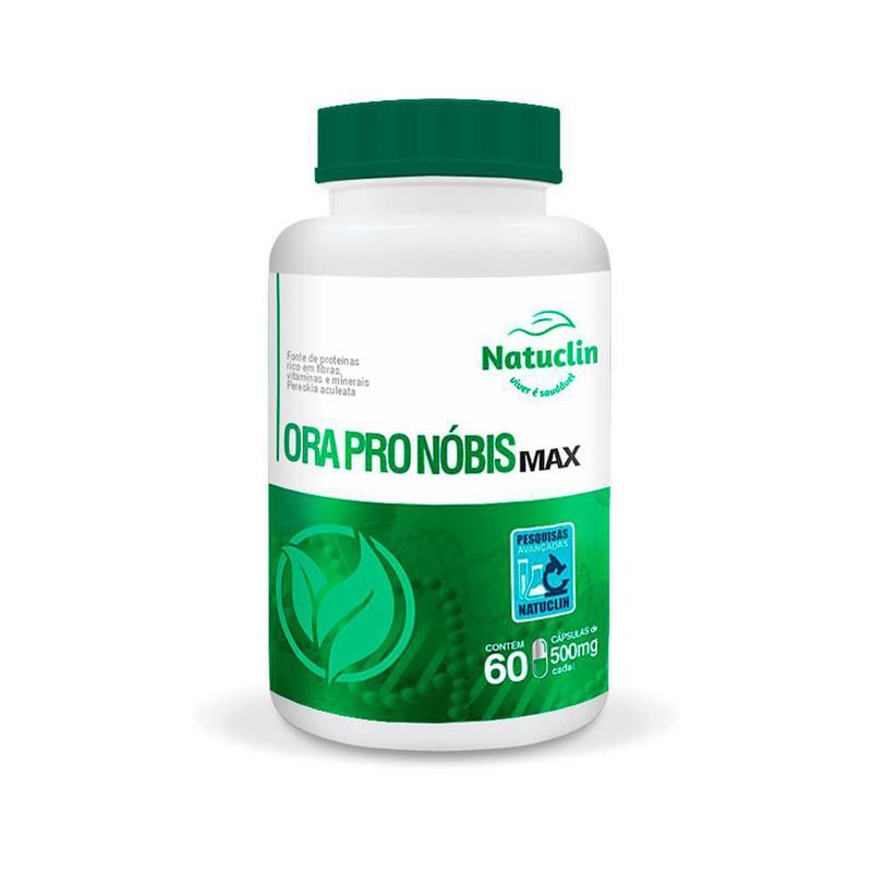 Ora Pro Nóbis Max - 60 Cápsulas - 500Mg - Natuclin - Complemento ...