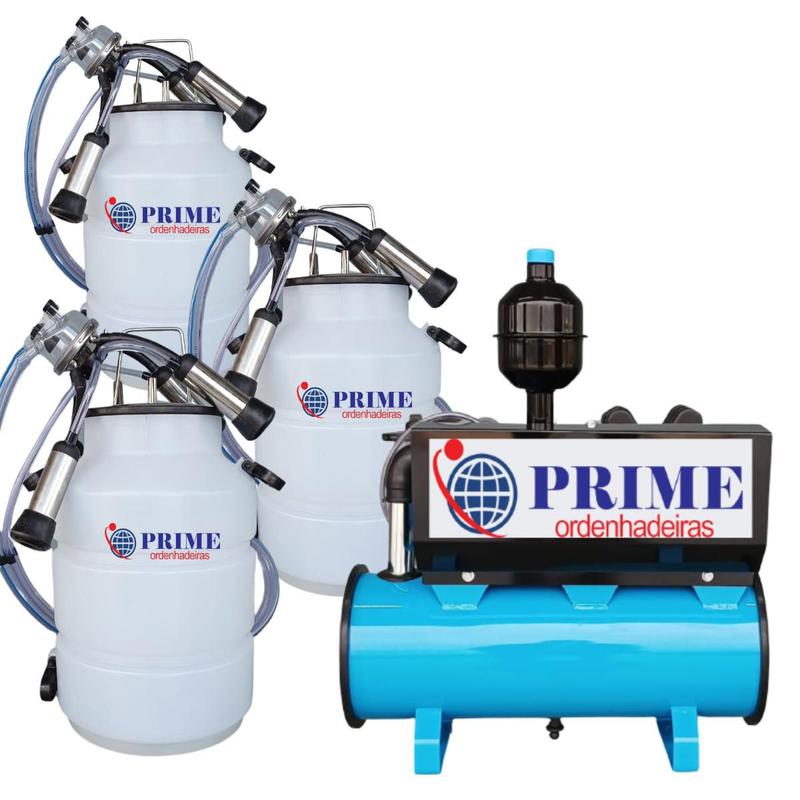 Ordenha Balde Ao Pé bomba 450 - 3 Conjuntos com tarro completa PRIME - Produtos para Bovinos ...