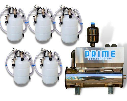 Ordenhadeira Inox Balde Ao Pé Bv 600, Motor 2cv, 5 Conjuntos - PRIME - Produtos para Bovinos ...