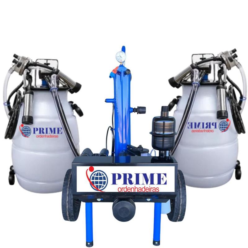 Ordenhadeira Mecanica Movel 2 Conjunto Bomba 450 e Motor 2CV - (Suporta até 4 vacas ao mesmo ...