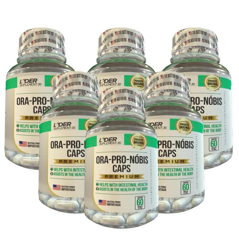 Oro-Pro-Nóbis caps - 60 caps 500mg kit com - 6 potes - Lider Vendas ...