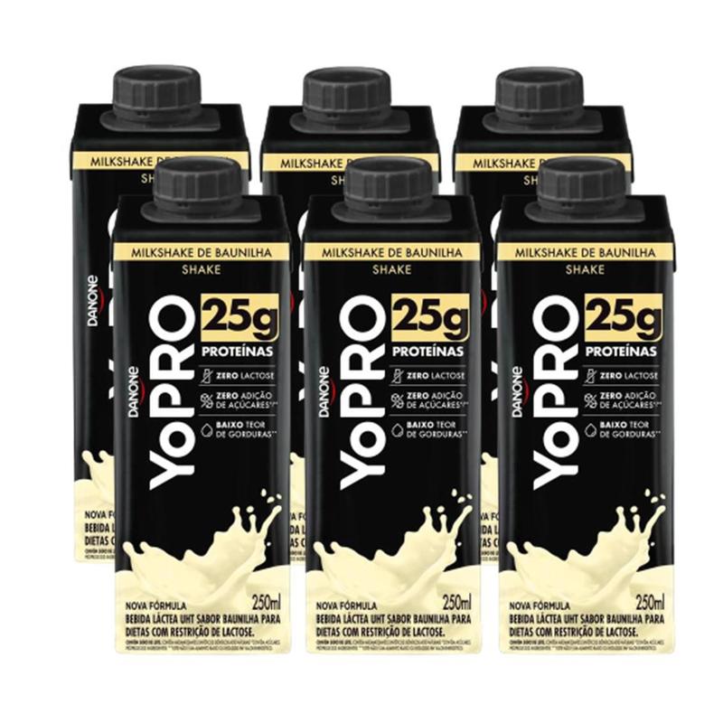 Pack 6 unidades YoPRO Bebida Láctea UHT Baunilha 25g de proteínas 250ml - YO PRO - Bebida ...