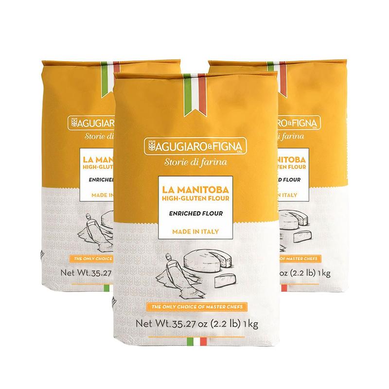 Pack C/ 3 Farinha de Trigo Italiana Manitoba AGUGIARO & FIGNA 1 Kg ...