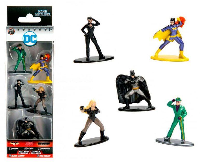 Pack c/ 5 Nano Metalfigs DC Comics S2 A - Batman, Batgirl, Mulher Gato ...