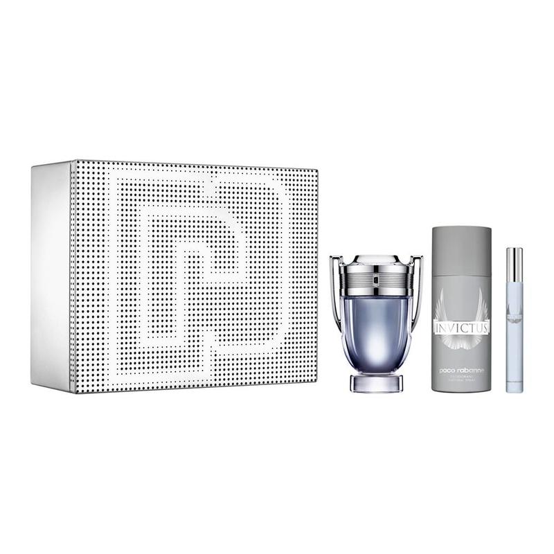 Paco Rabanne Invictus Kit Perfume Masculino EDT + Desodorante + Perfume ...
