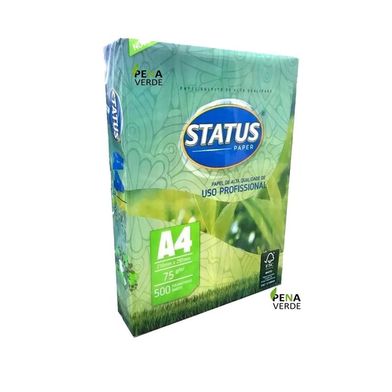 Pacote 500 Folhas Papel Sulfite A4 Status Paper Branco 75g - Papel ...