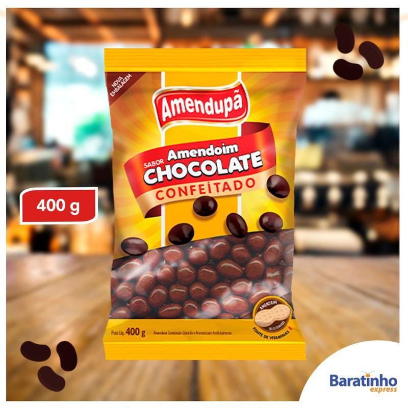 Pacote Amendoim Confeitado Chocolate Crocante Amendupã 400g - Amendoim ...
