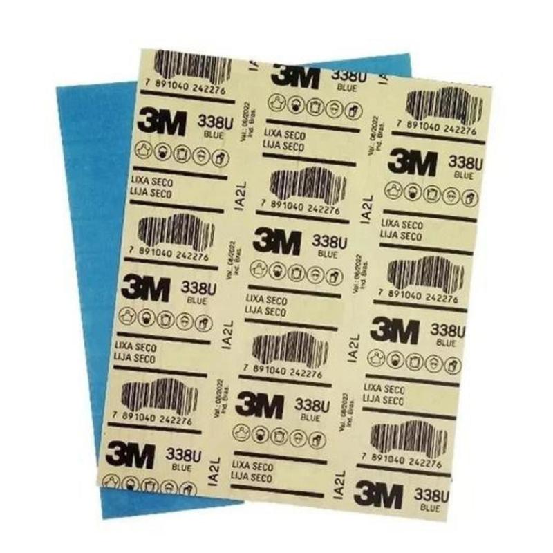Pacote Com 50 Unidades de Lixa Seco Blue Grão 400 - 3M - Lixa para ...