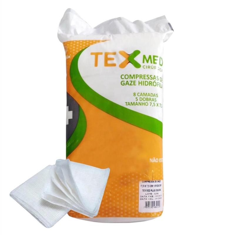 Pacote compressa de gaze 13 fios 500 unidades - Texmed - Gaze ...
