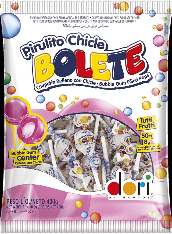 Pacote Pirulito Bolete Tutti Frutti Dori 400g Com 50 Unids - Pirulito ...