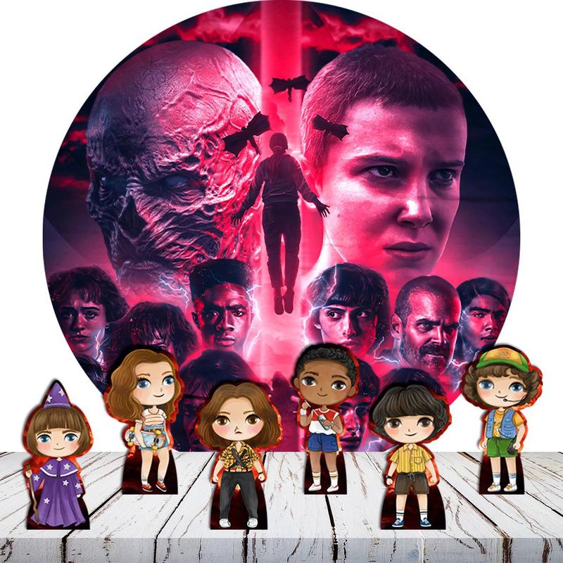 Painel 1,5m Circular Sublimado + Displays Stranger Things Decoração De ...