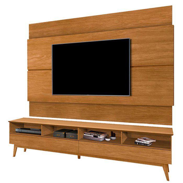 Painel 218cm e Rack Para TV 75 Pol 14x Nature Tebar - Tebarrot - Rack ...