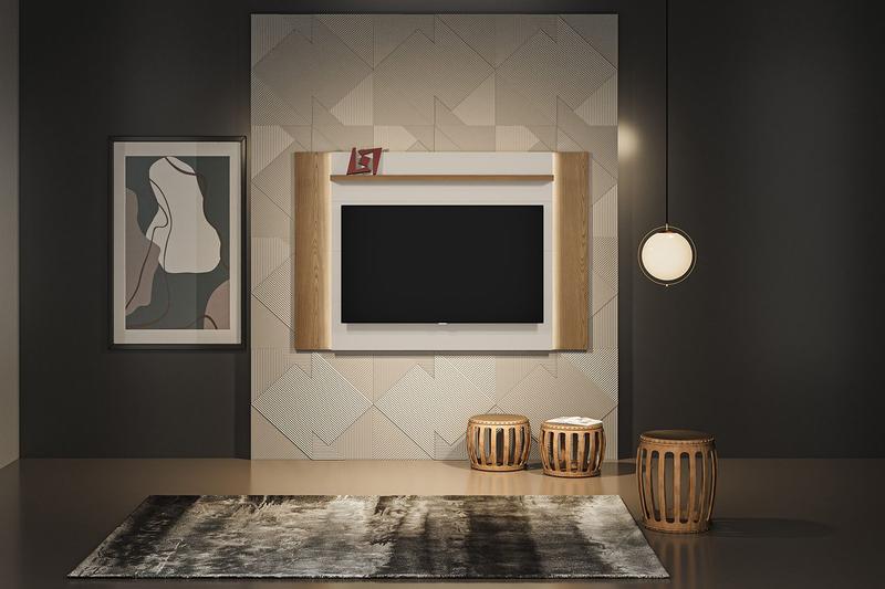 Painel Com Led Para Tv De Até 60 Polegadas 1,99 Mt Largura - Linea ...
