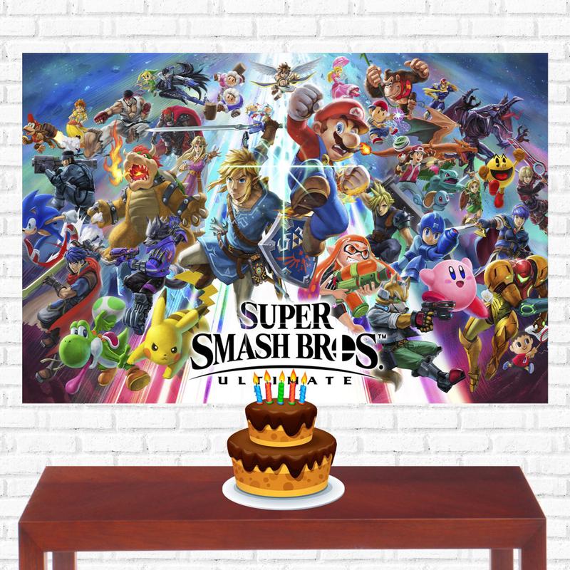 Painel De Festa Para Decoração De Aniversário Super Smash Bros. - AUM ...