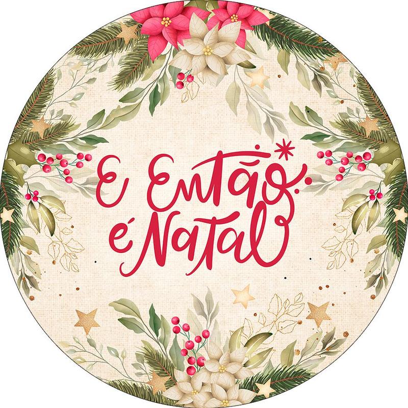 Painel De Festa Redondo 1,5x1,5 - Então é Natal Enfeites Natalinos 033 ...