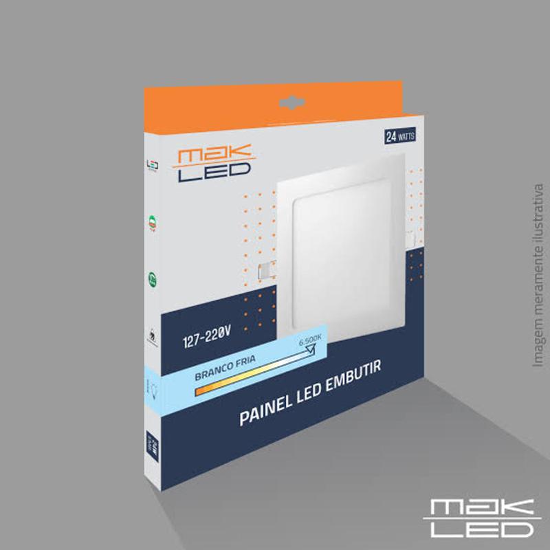 painel de led 24w de embutir - Mak led - Painel de LED - Magazine Luiza