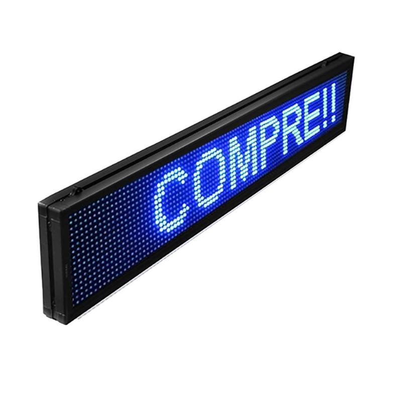 Painel de Led Letreiro Digital Azul Wifi 100x20cm Bivolt - smart ...