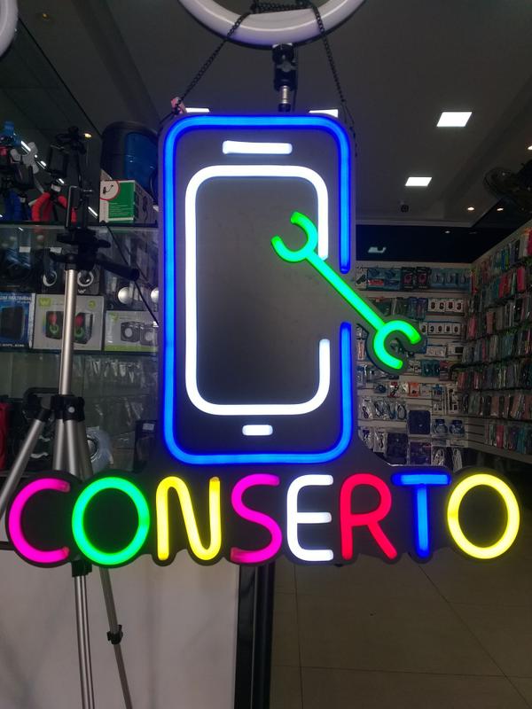 Painel de Sinalização PVC LED neon para Loja de serviços 60 x 58 cm ...