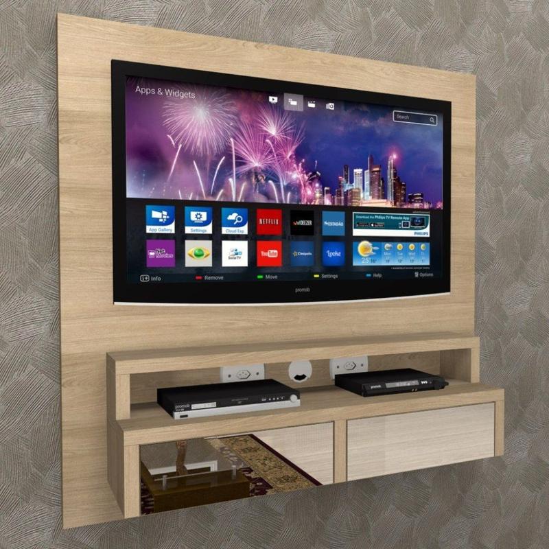 Painel de TV com Bancada Suspenso p/ TV C/ gvt espelhada - PNTV02 ...